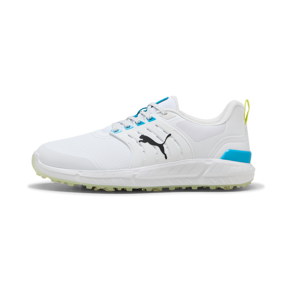 Puma Ignite Elevate 2 Tour Spiked Golf Shoes - Puma White, Blue & Appl
