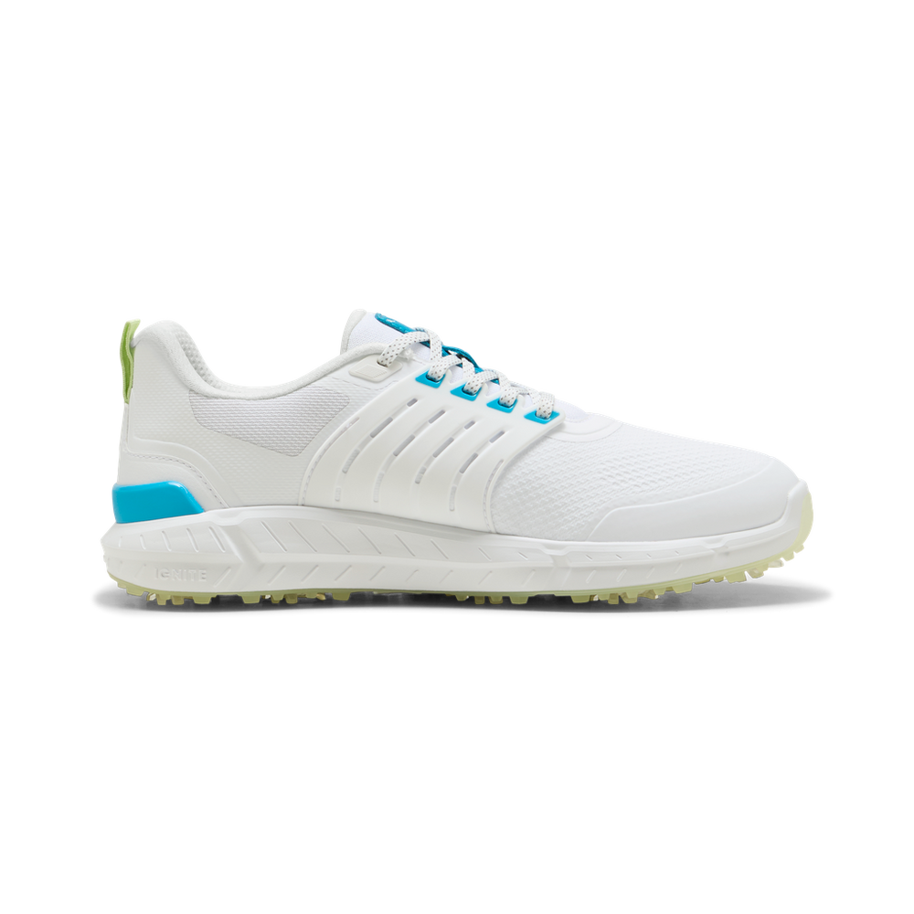 Puma Ignite Elevate 2 Tour Spiked Golf Shoes - Puma White, Blue & Appl