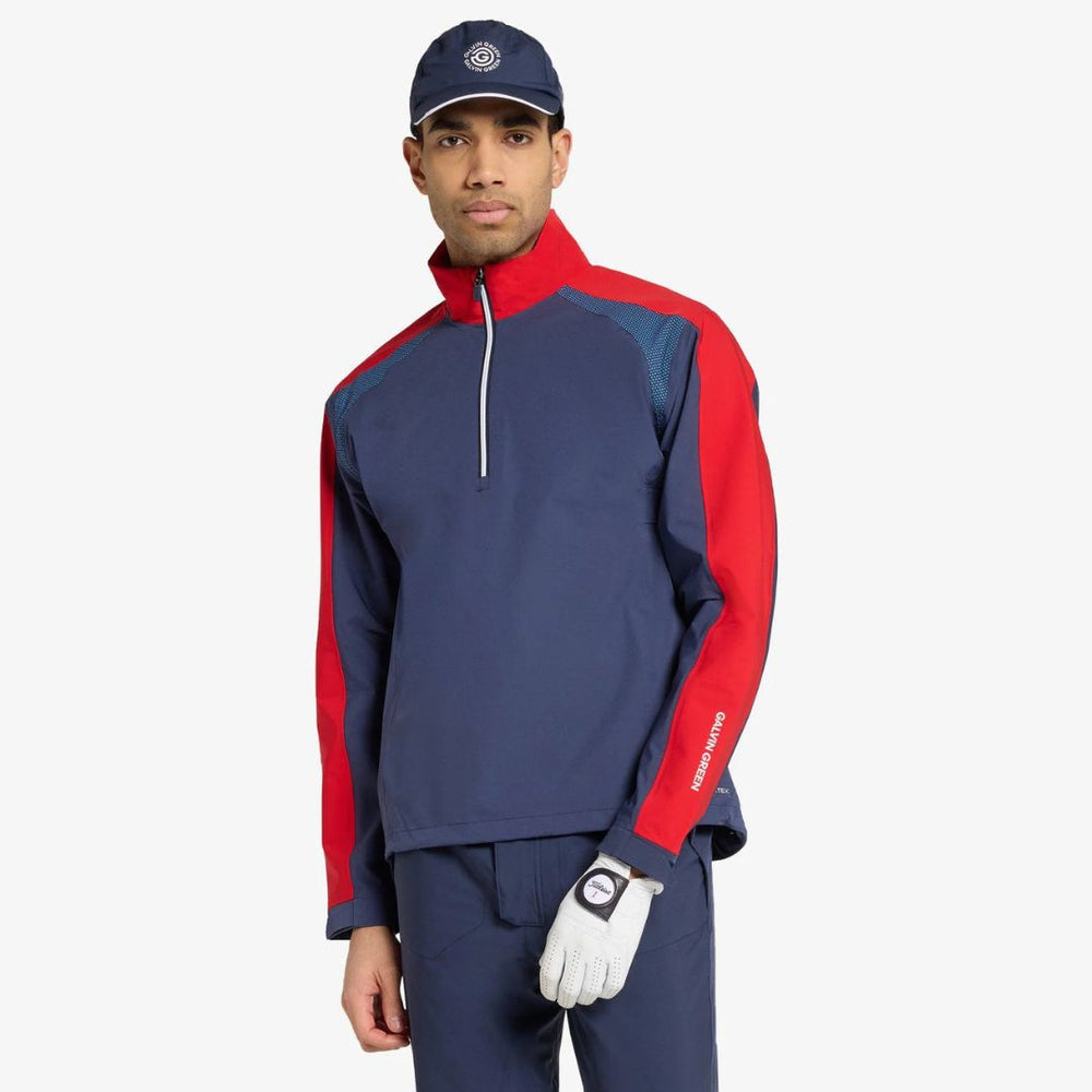 Galvin Green Adam 1/2 Zip PERTEX® Waterproof Jacket - Navy & Red